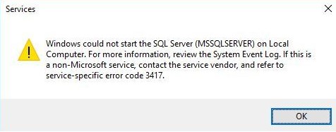 ¿Cómo resolver el error 3417 de SQL Server? | Stellar - ob欧宝体育登陆